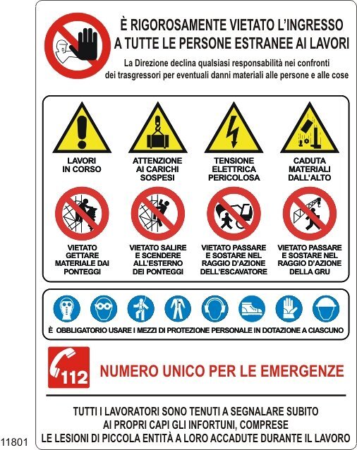 Cartello Multisimboli per cantieri Victualia®